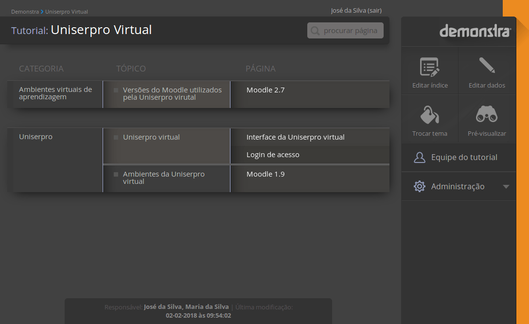Demonstra - Trocar tema