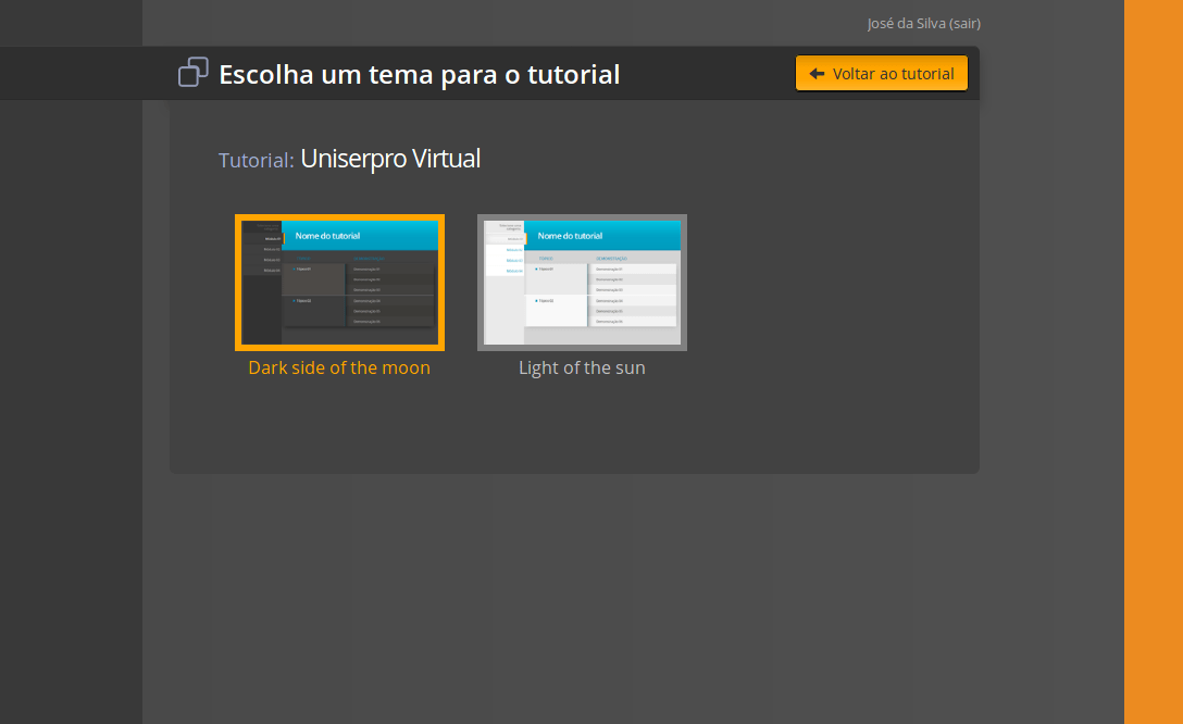 Demonstra - Trocar tema