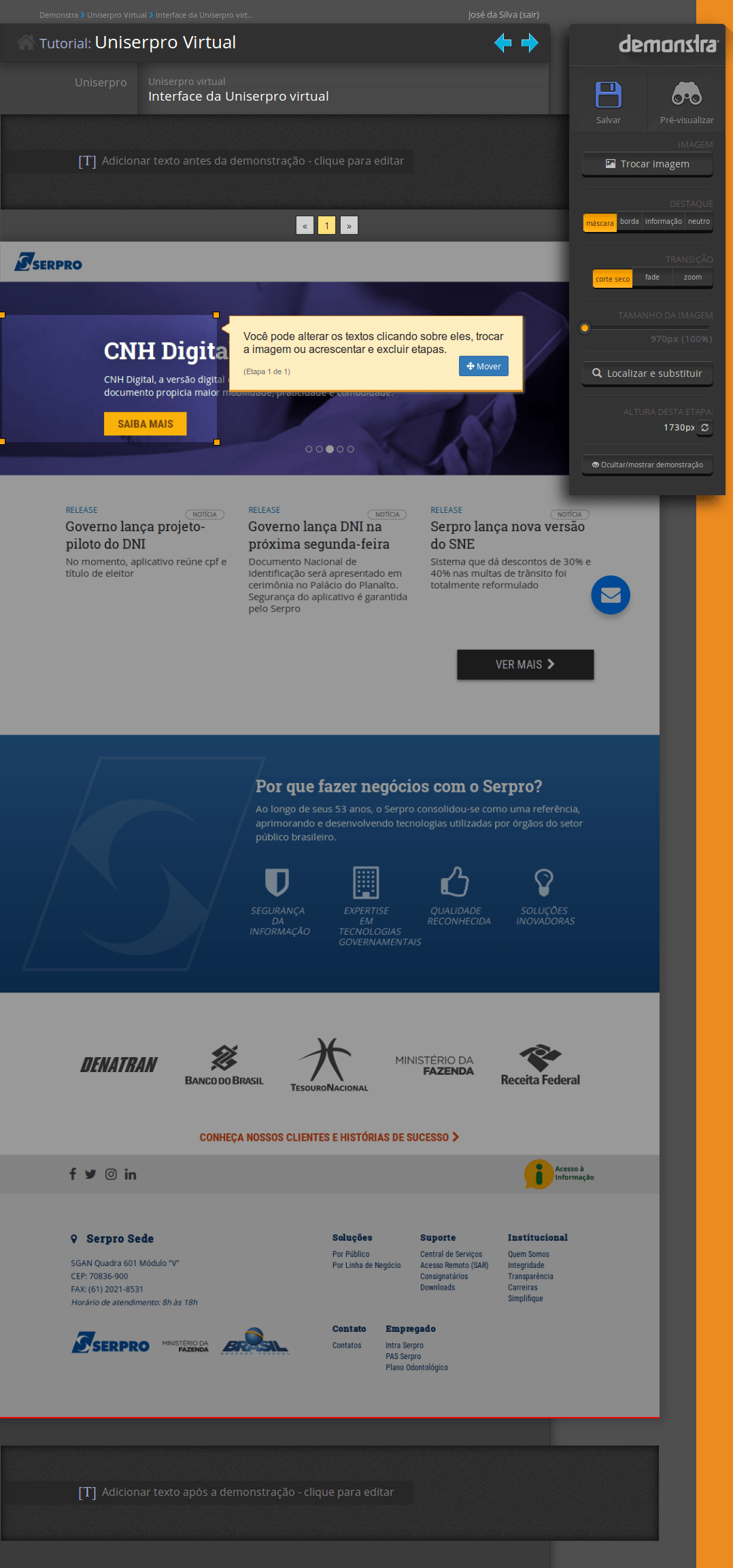 Demonstra - Trocar imagem