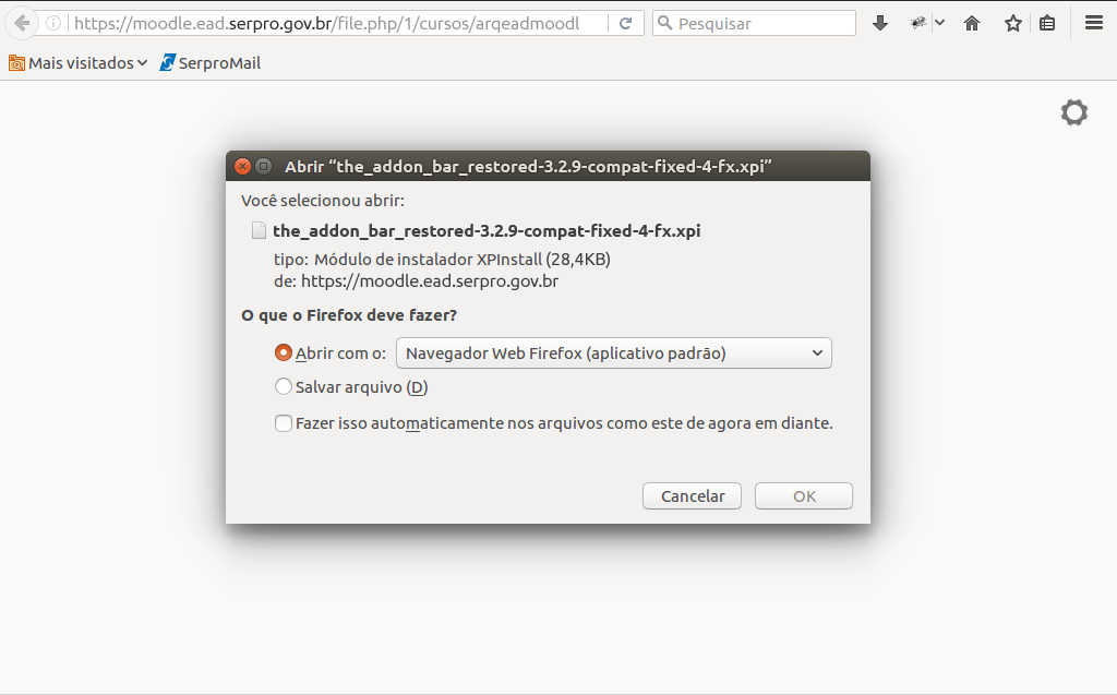 Demonstra - Instalar e configurar o Addon Bar