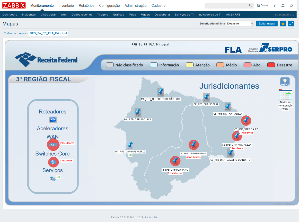 RFB - Mapas de Monitoração - Jurisdicionantes e localidades relacionadas