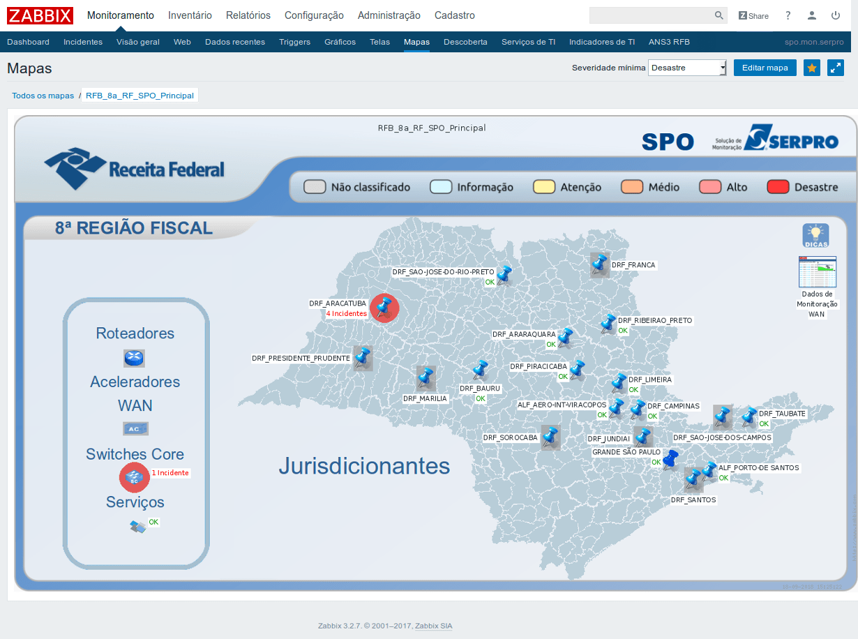 RFB - Mapas de Monitoração - Jurisdicionantes e localidades relacionadas