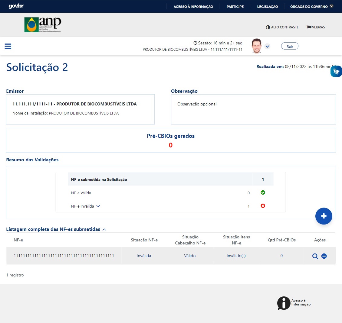 Plataforma CBIO - perfil Emissor - Emissor - Solicitar Emissão