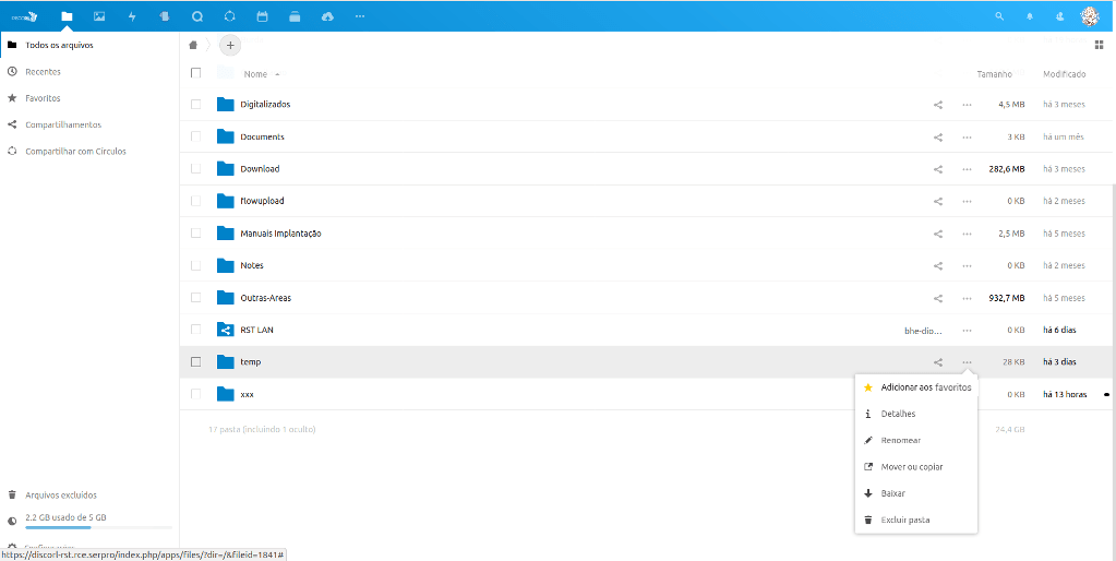 SerproRL - Pastas e Arquivos - Favoritos