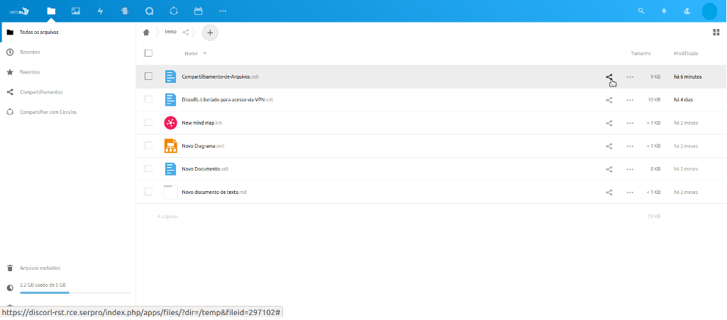 SerproRL - Compartilhamento de ARQUIVOS com usuários do domínio