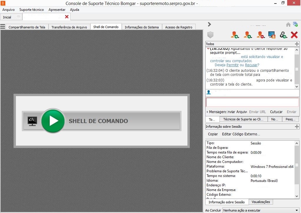 Tutorial Suporte Remoto (Técnico) - Shell de comando